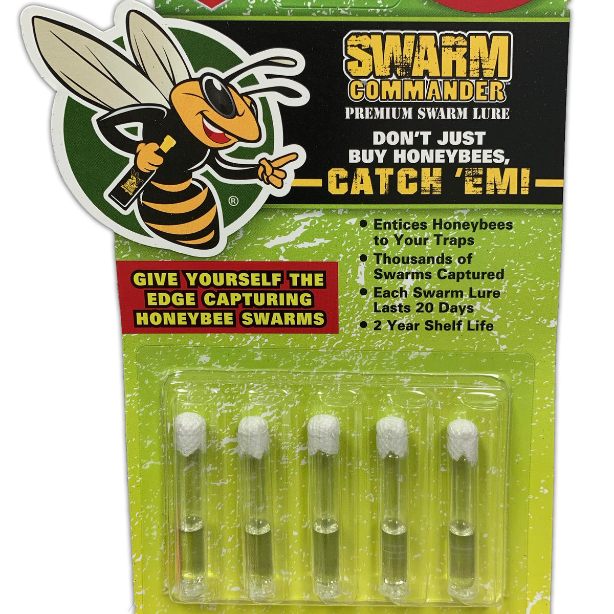 Swarm Commander Premium Swarm Lure - Crush Vials 5 Pack — Ten Box Bee ...